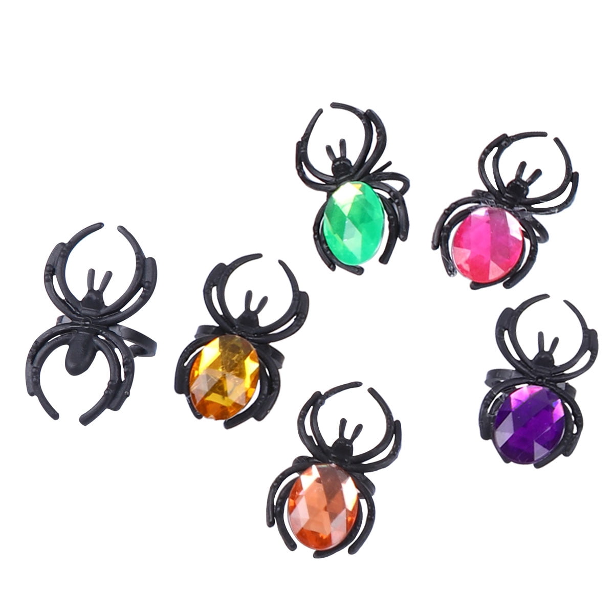 RENACLIPY 40Set Ring Party Toy Kid Diamond Opening Plastic Spiders for ...