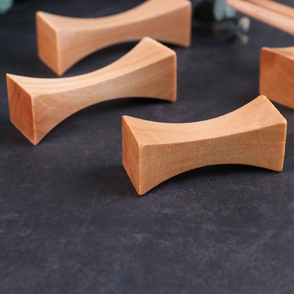 RENACLIPY 4Pcs Pillow Shape Wooden Chopstick Rest Cute Chopsticks Stand ...