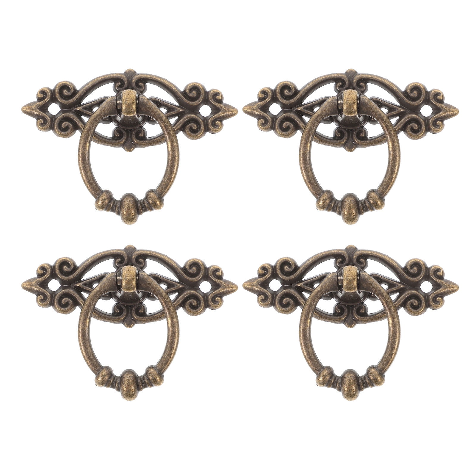 RENACLIPY 4Pcs Antique Style Golden Cabinet Pull Rings for Kitchen ...