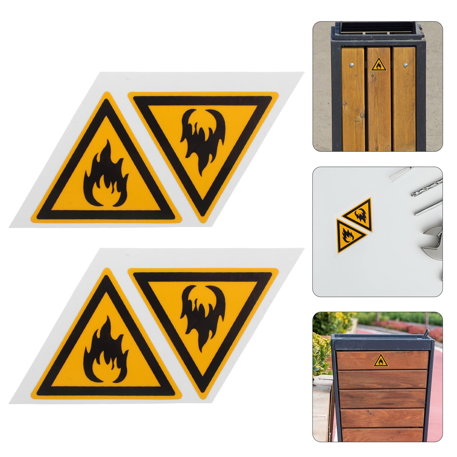 RENACLIPY 4-Pack Fire Risk Warning Labels for Trash Bins, Safety ...