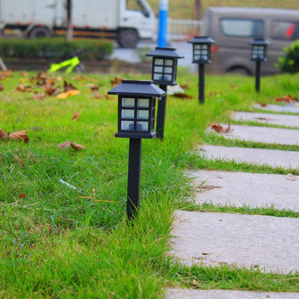 RENACLIPY 5 Pcs Black Rectangular Solar Powered Pathway Light with ...