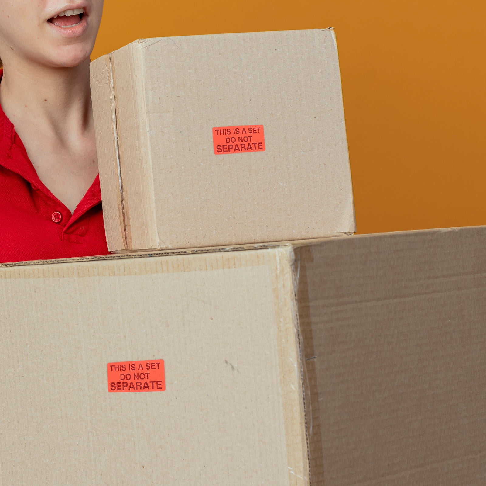 RENACLIPY 500pcs Roll Red Do Not Remove Labels High Visibility Set ...