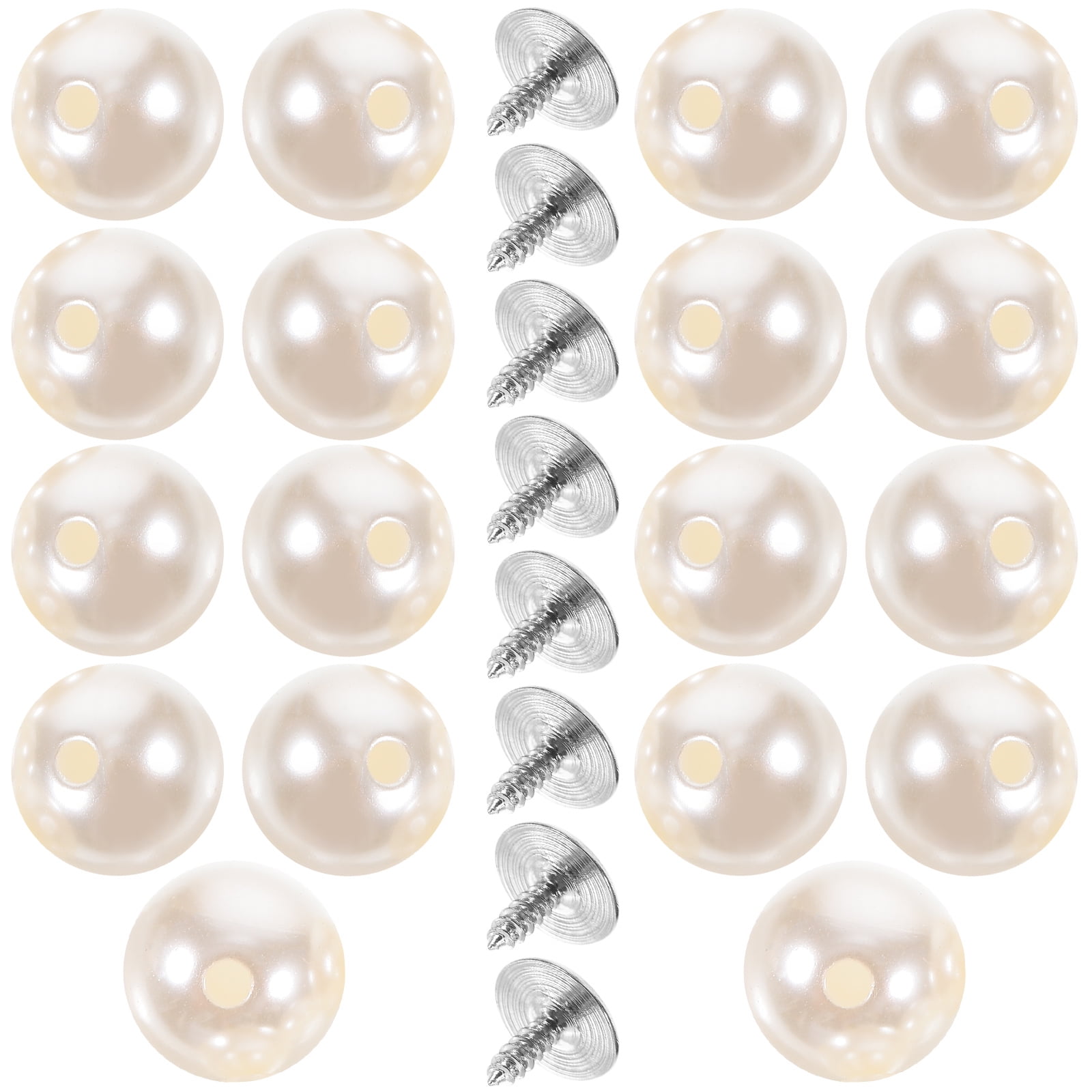 RENACLIPY 50Pcs Pearl Buttons Metal Plastic Diy No Sew for Clothing ...