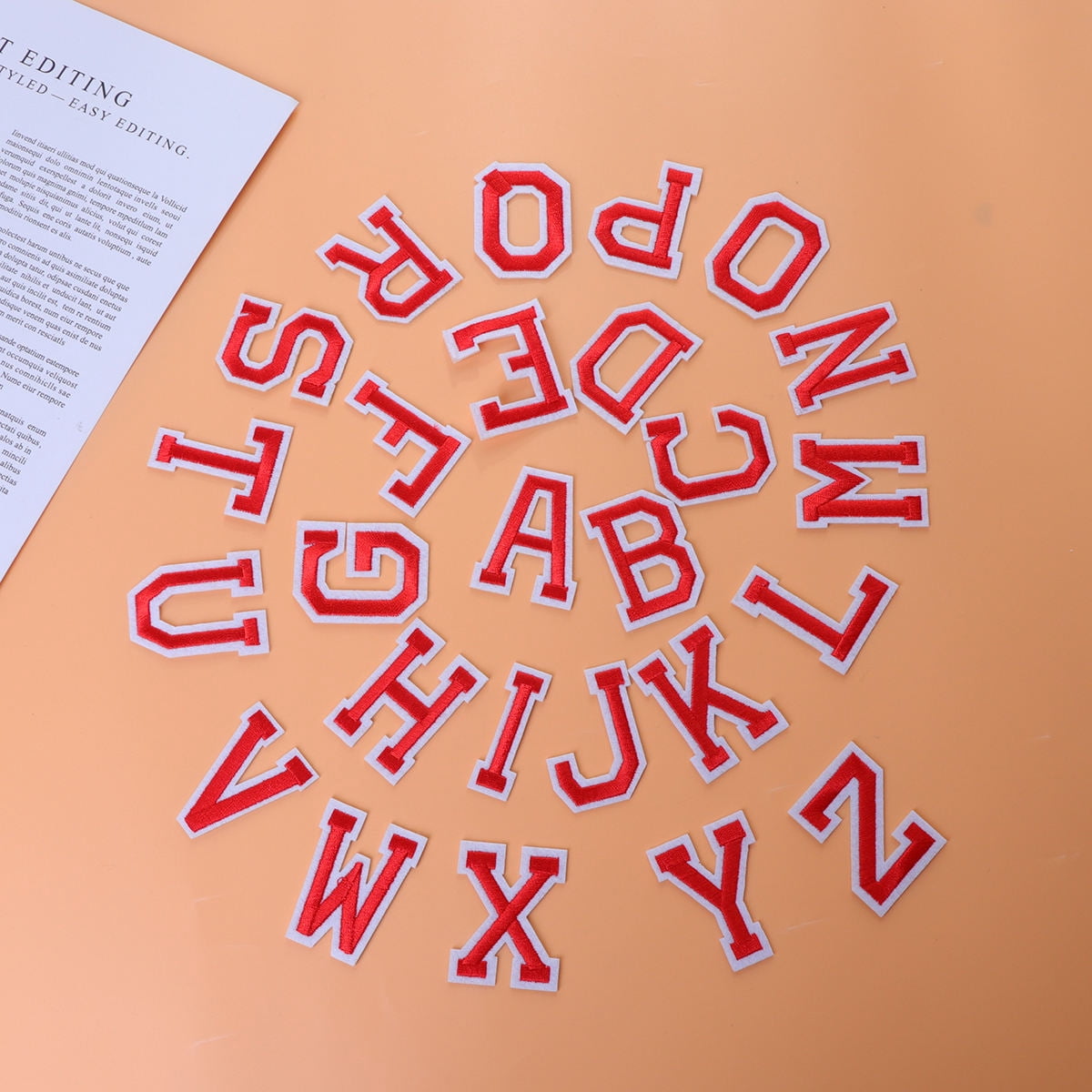 RENACLIPY Self Adhesive Letter Patches Red Polyester 52Pcs 2Set 2.0In ...