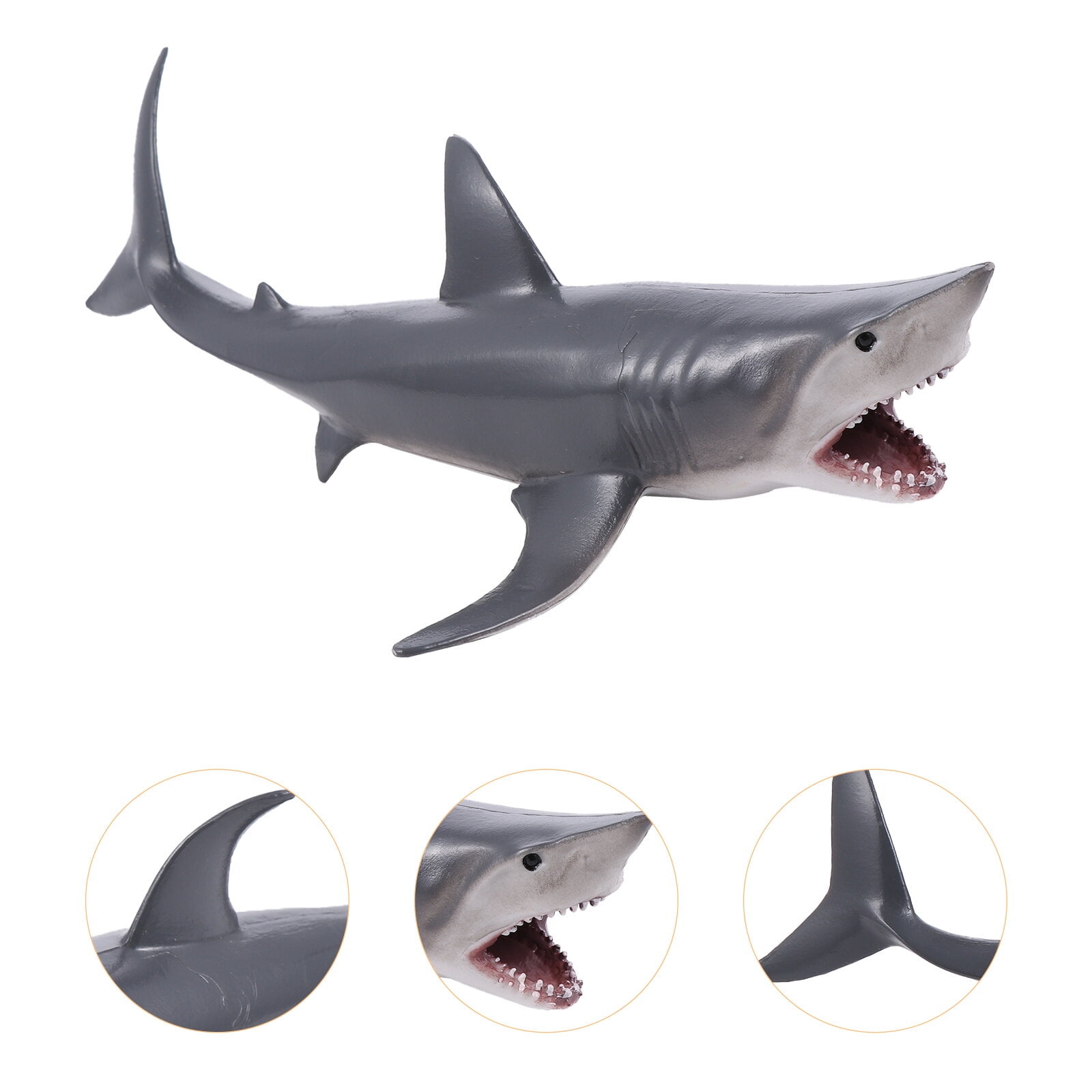 RENACLIPY 52Set Shark Model Toy Dark Grey Plastic For Kids Home ...
