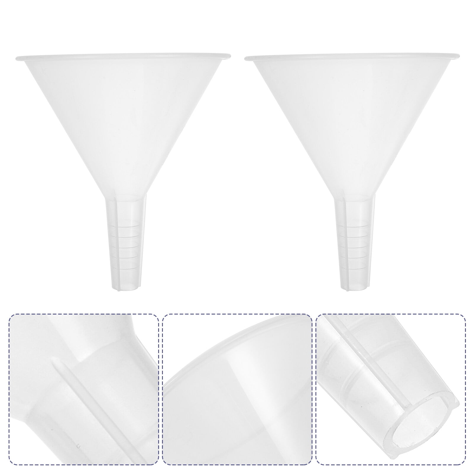 RENACLIPY 5Pcs Clear Plastic Triangle Funnel for Laboratory Work School ...