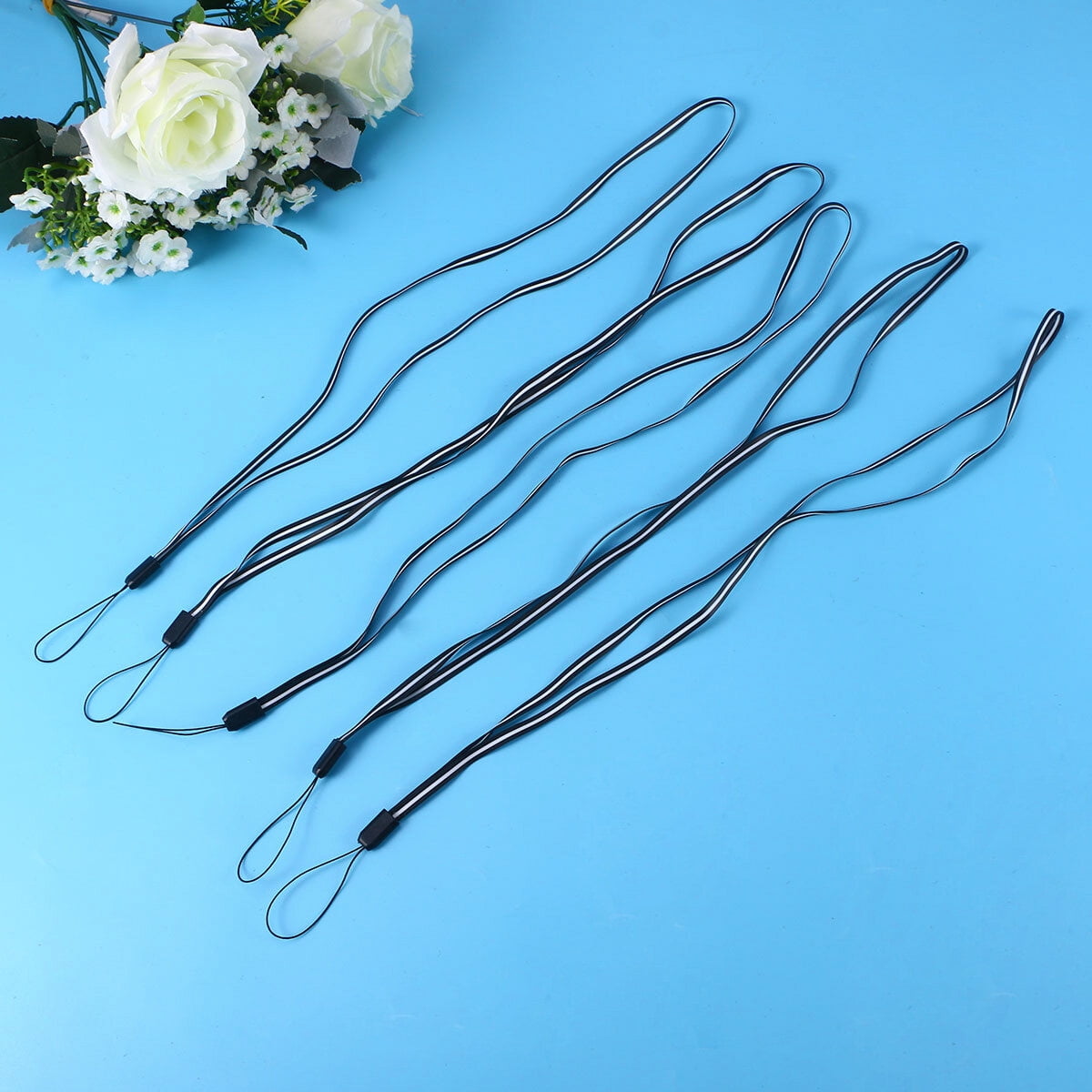 RENACLIPY 5Pcs Black Pvc Lanyard for Cell Phone Portable Staff Holder ...