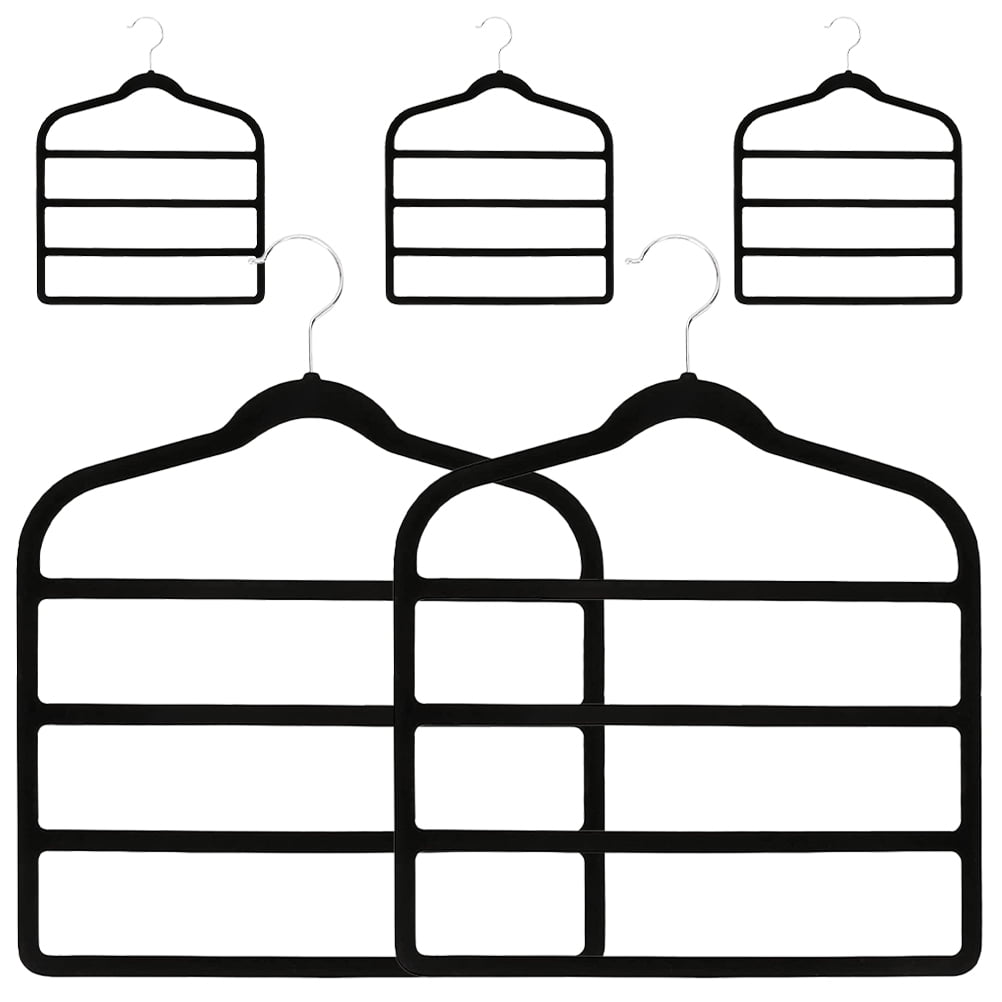 RENACLIPY Space Saving Multi-Layer ABS Flocking Pants Hangers for ...