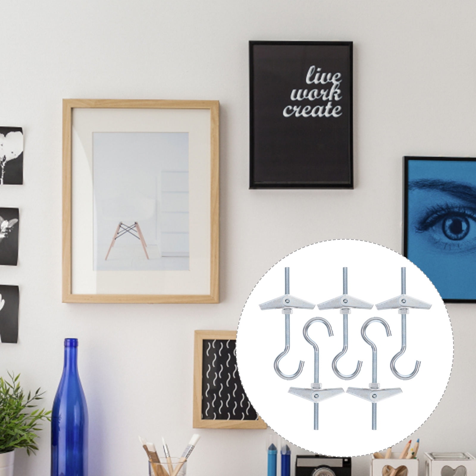 RENACLIPY 5sets Heavy Duty Toggle Bolt Wing Nut Drywall Anchors For ...