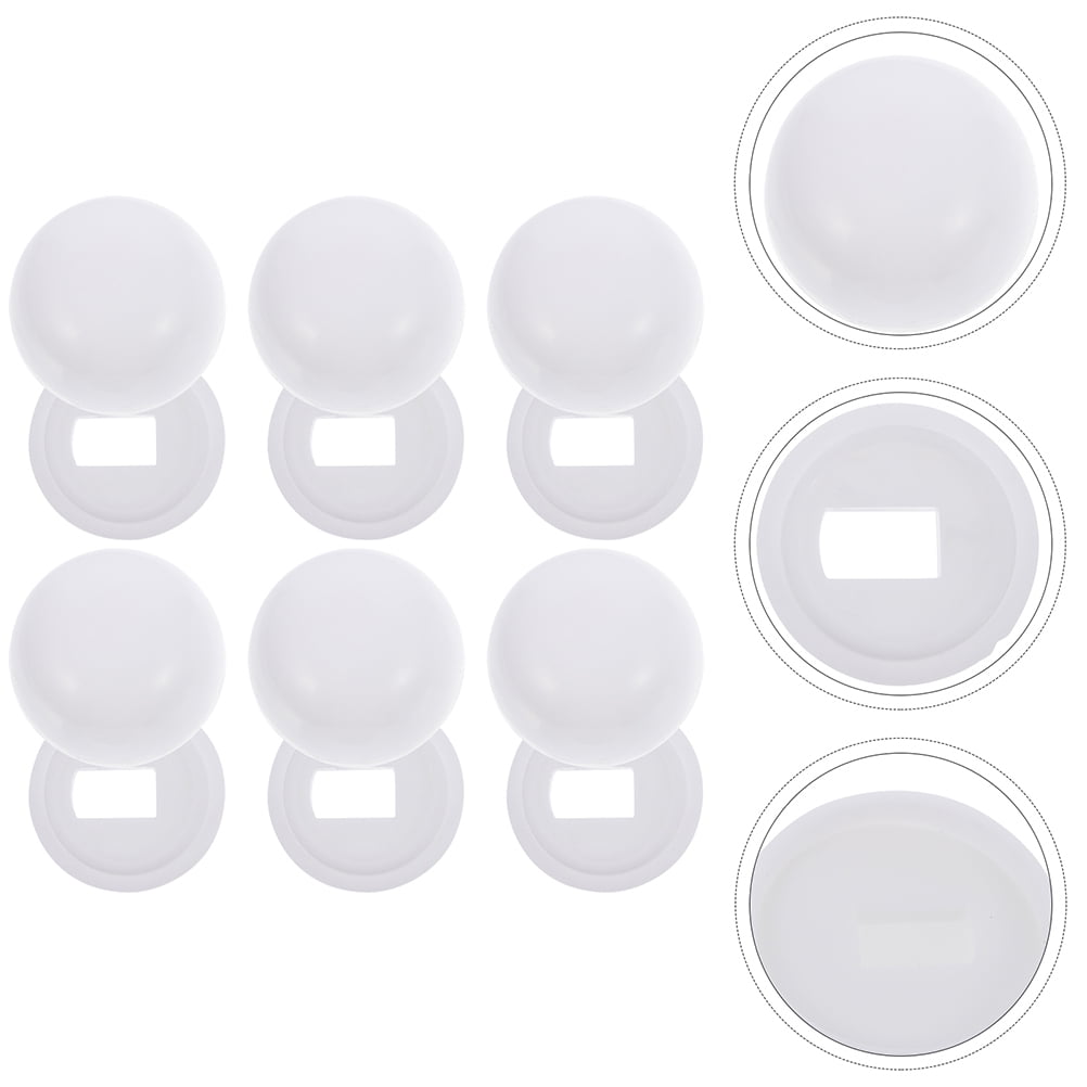 RENACLIPY 6 Pairs White Round Plastic Toilet Bolt Cap for Conceal ...