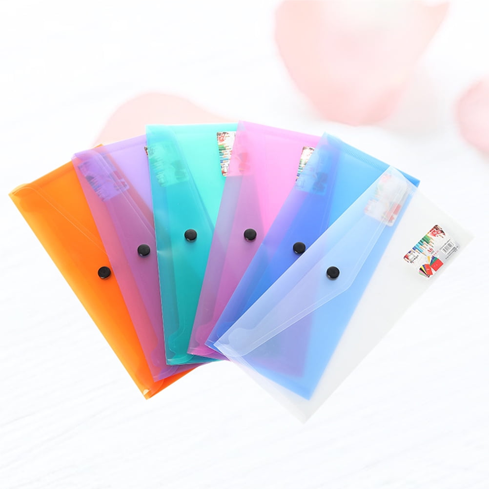 RENACLIPY 6Pcs Plastic Document Folder with Snap Button for File ...