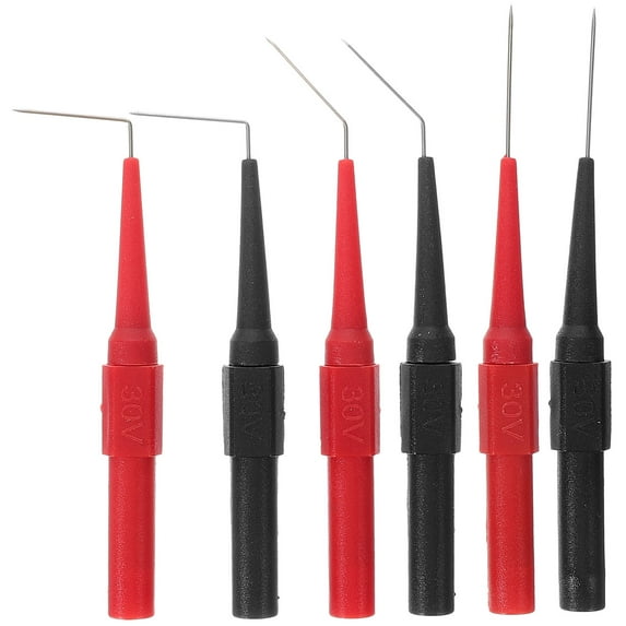 RENACLIPY 6pcs Copper Multimeter Piercing Probes Straight Angled ...