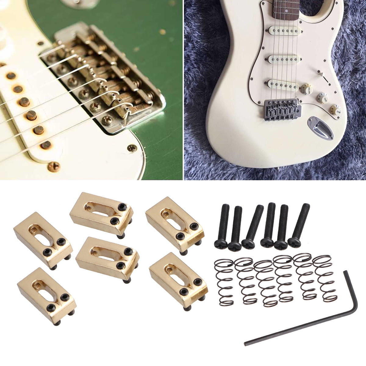 RENACLIPY 6Pcs Electric Guitar Tremolo Bridge Stabilizer Metal Parts ...