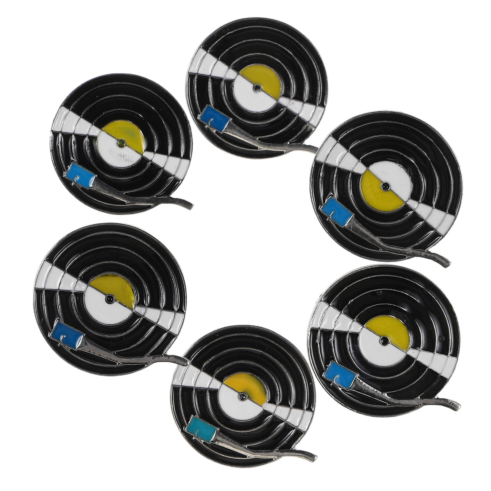 RENACLIPY 6Pcs Music Metal Record Player Badges for Shirts Accessories ...