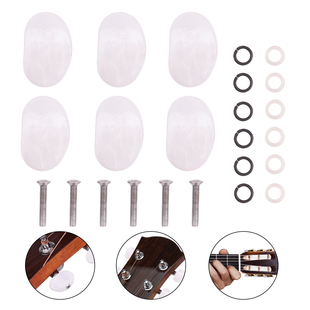 RENACLIPY 6Pcs Tuning Peg Button for Guitar Tuning Button Semicircle ...