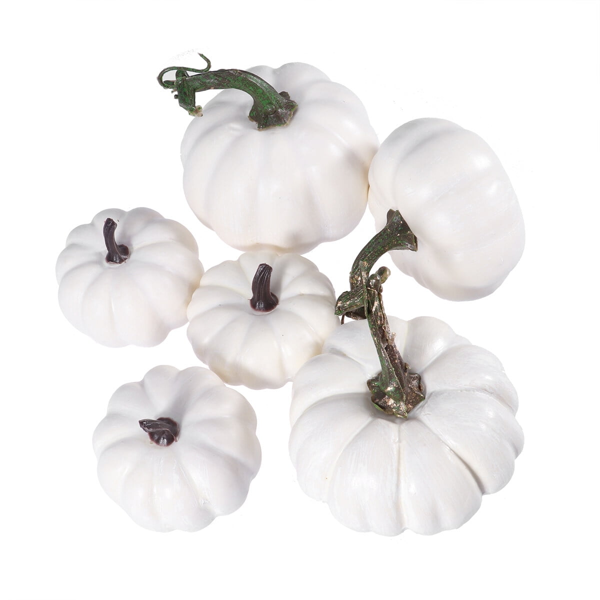 RENACLIPY 6Set Mini Decorative Pumpkins White for DIY Craft Fall ...