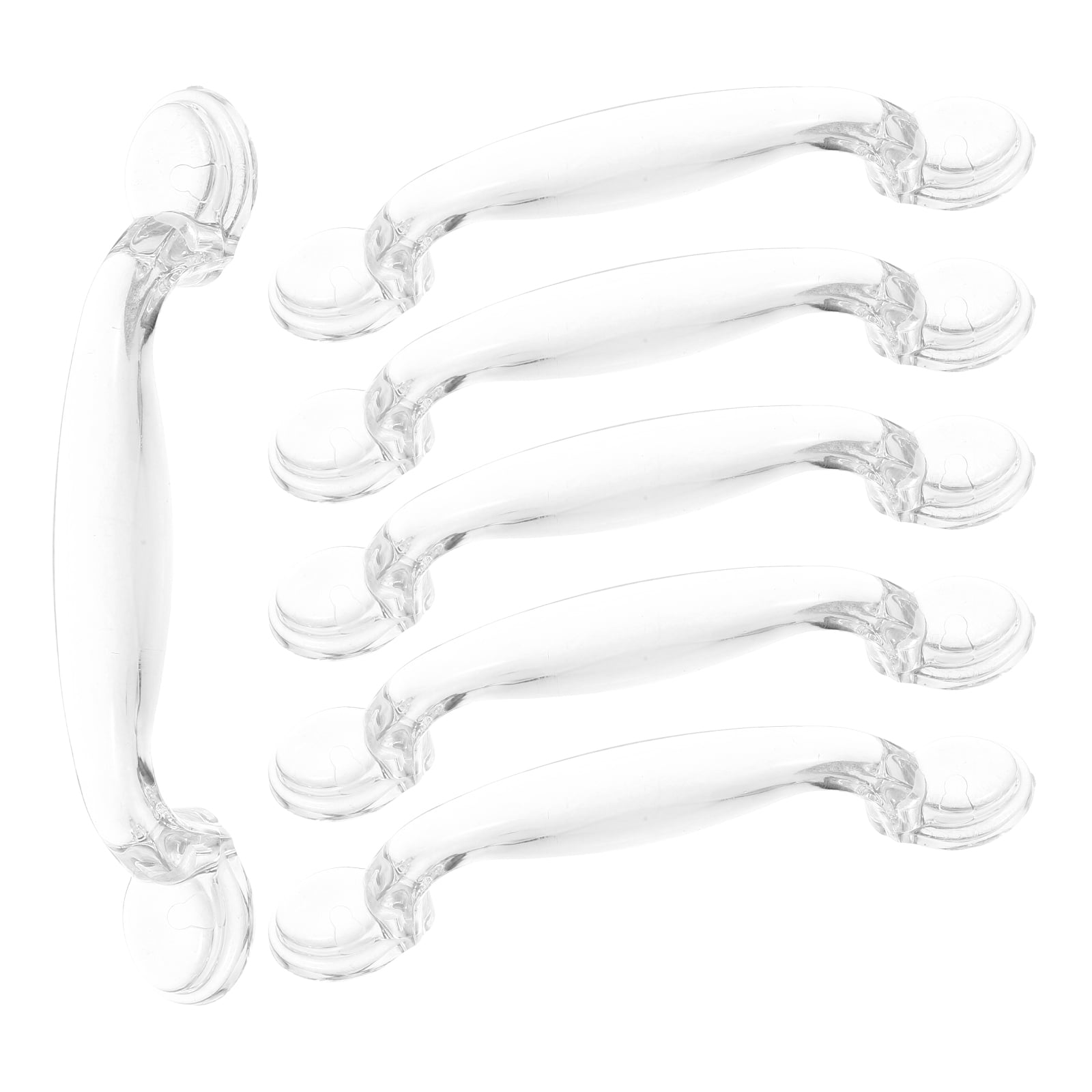 RENACLIPY 6pcs Clear Self Stick Cabinet Handles: Crystal Pulls ...