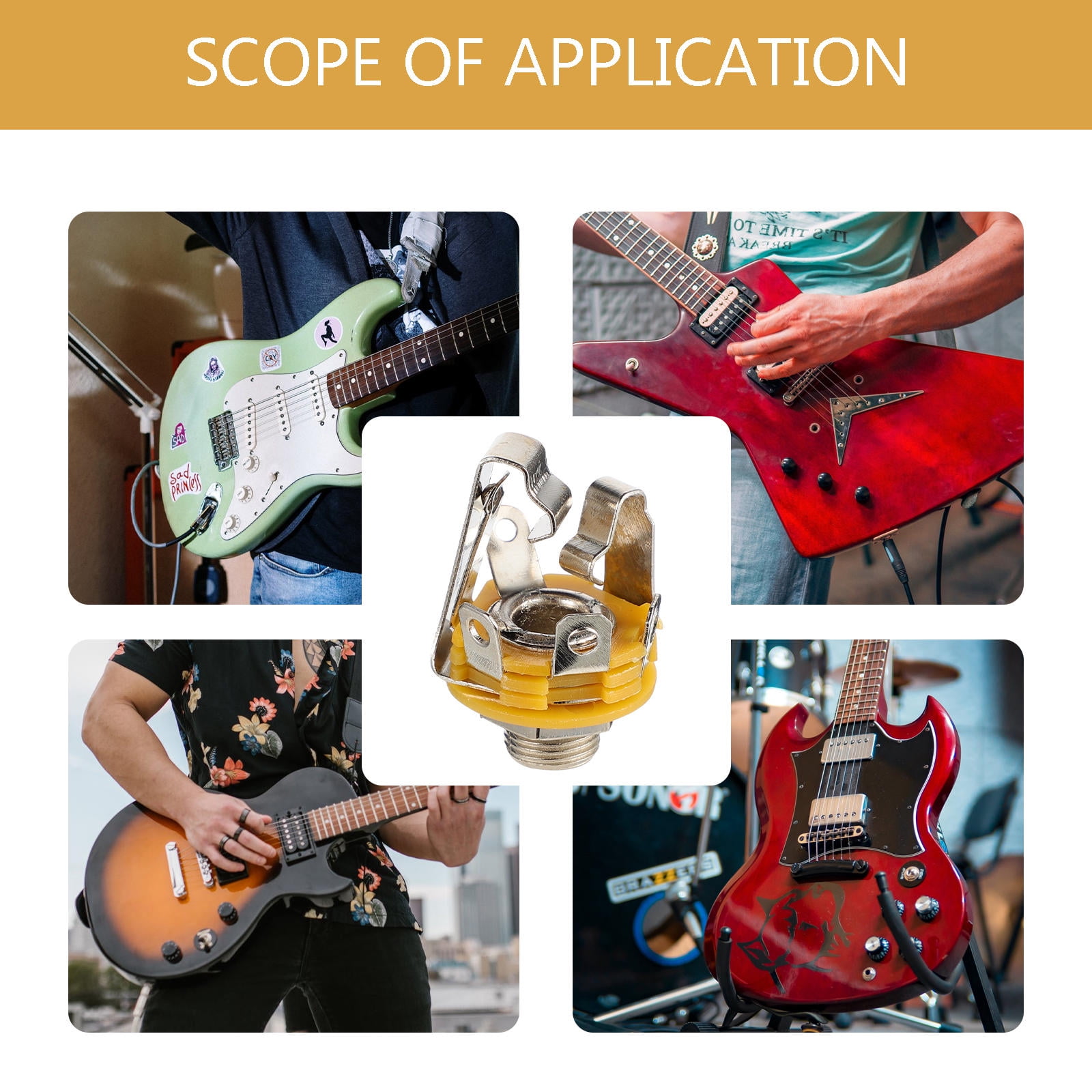 RENACLIPY 6pcs Guitar Input Jack Durable Electric Guitar Socket High ...