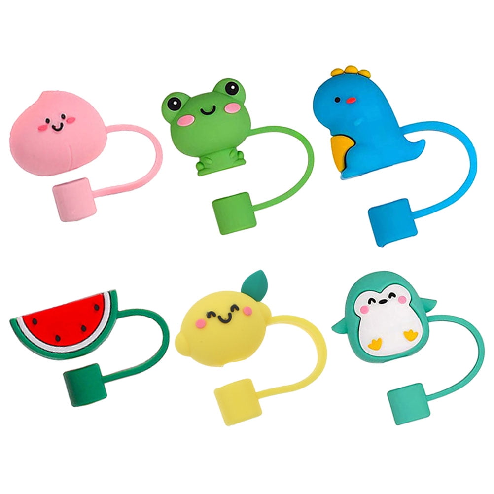 RENACLIPY 6-Pack Reusable Silicone Straw Covers Caps for Drinking ...