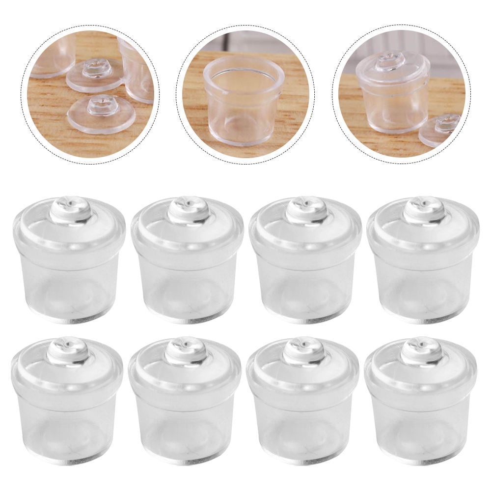 RENACLIPY 8Pcs Miniature Jars Transparent Round for Toy Collection and ...