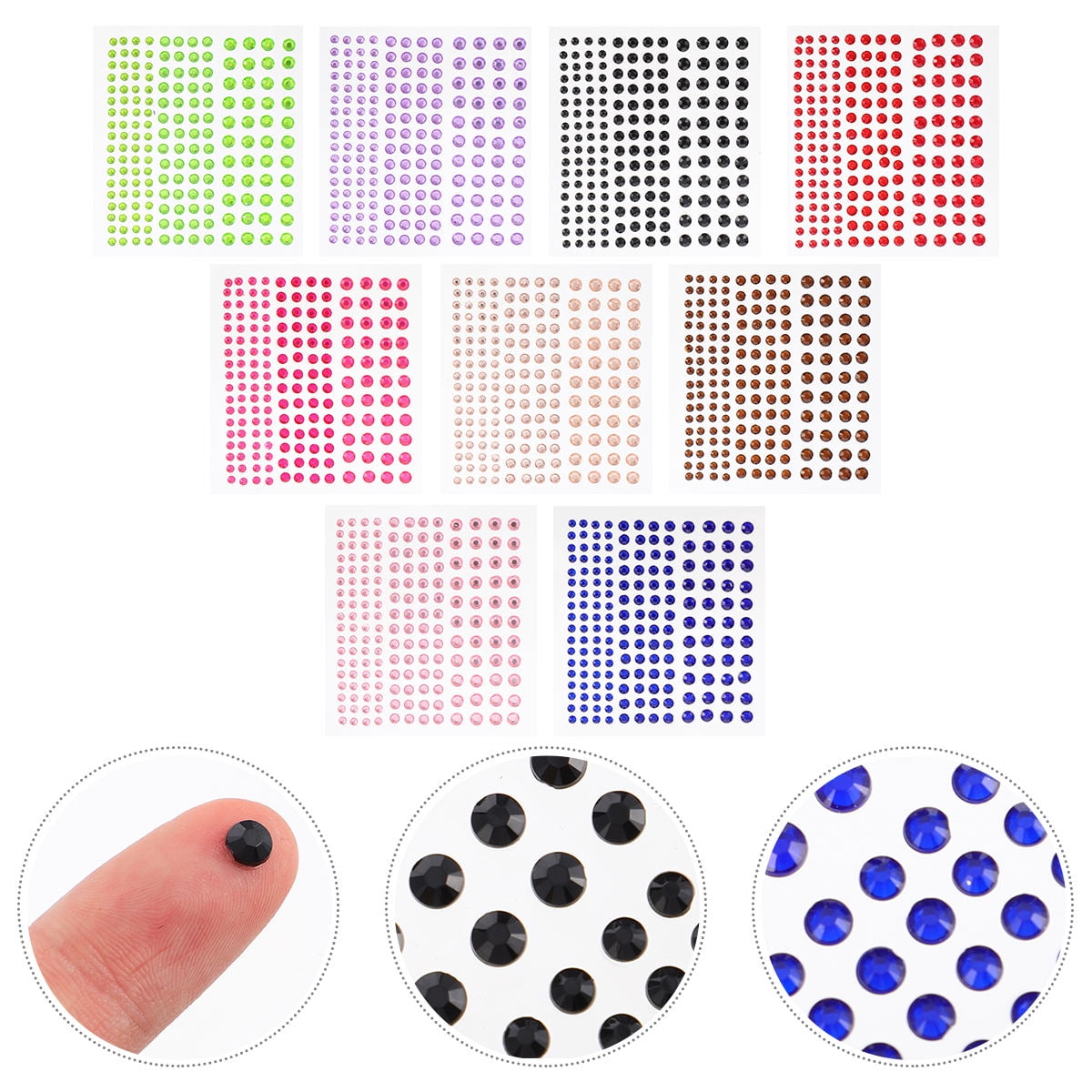 RENACLIPY Nail Beads Stickers Stickers Acrylic Diamond 3.5*3.1*0.04in ...