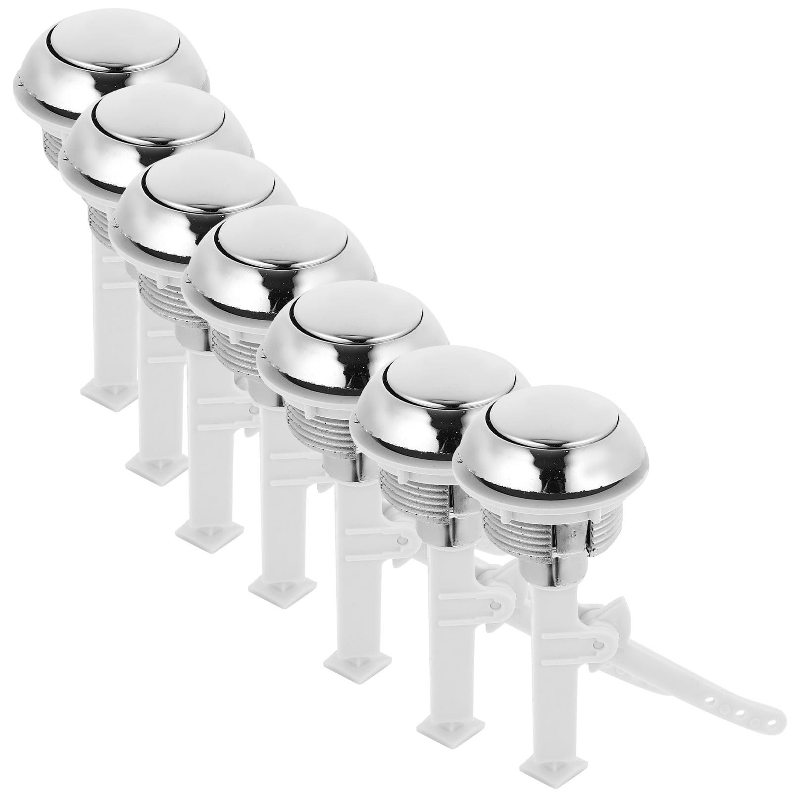 RENACLIPY 9pcs ABS Silver Round Toilet Flush Button Replacement Single ...
