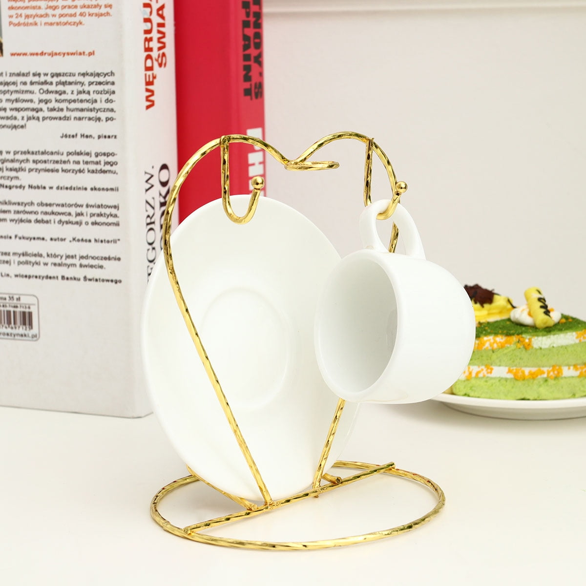 RENACLIPY Back to School Heart Shaped Steel Wire Cup Holder and Plate ...