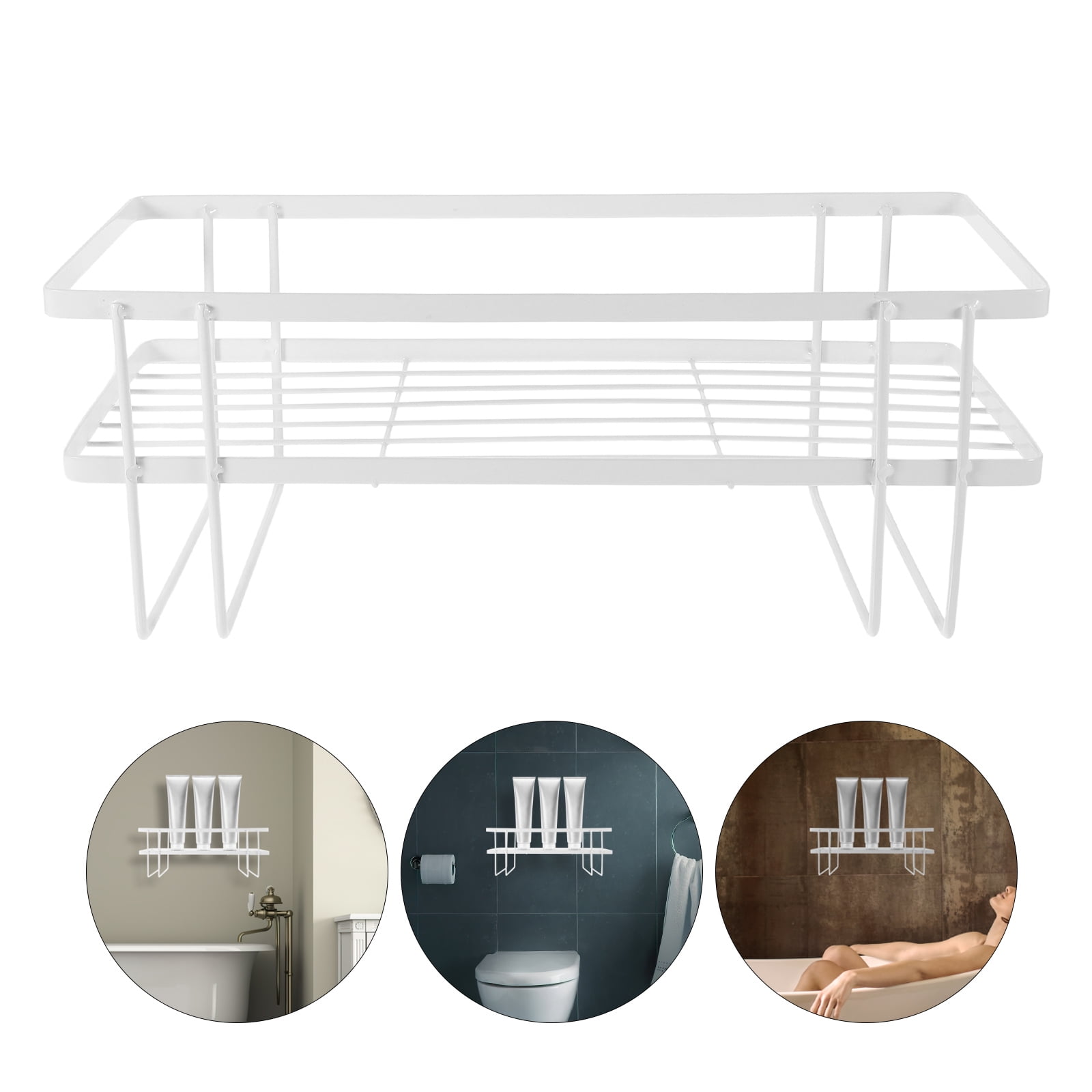RENACLIPY Bathroom Over Toilet Rack 1-Pack White Iron Large Capacity ...