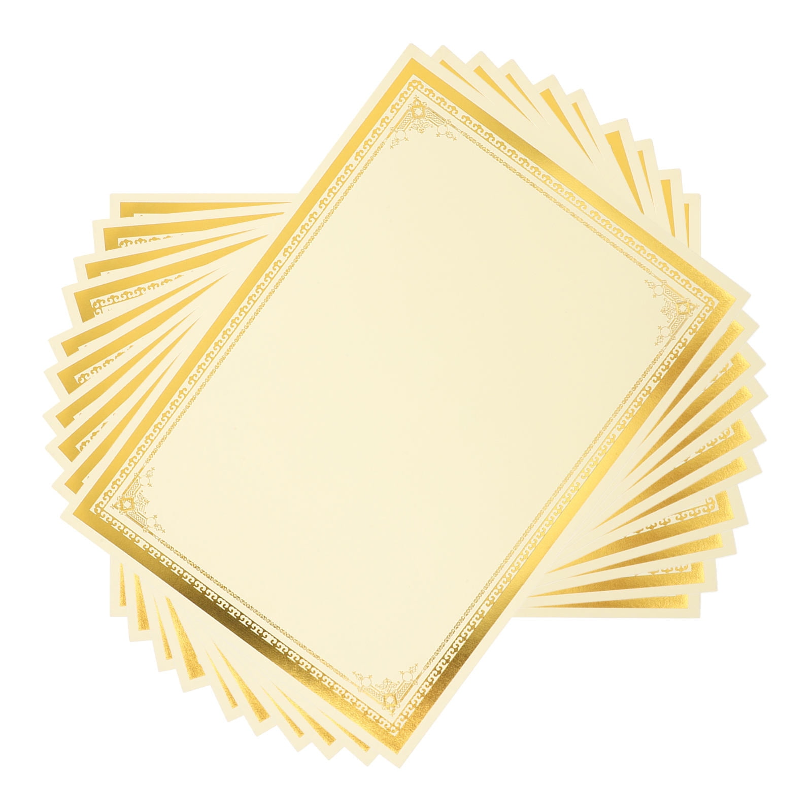 RENACLIPY Gold Trim Beige A4 Certificate Papers Heavyweight Durable 10Pcs - Walmart.com