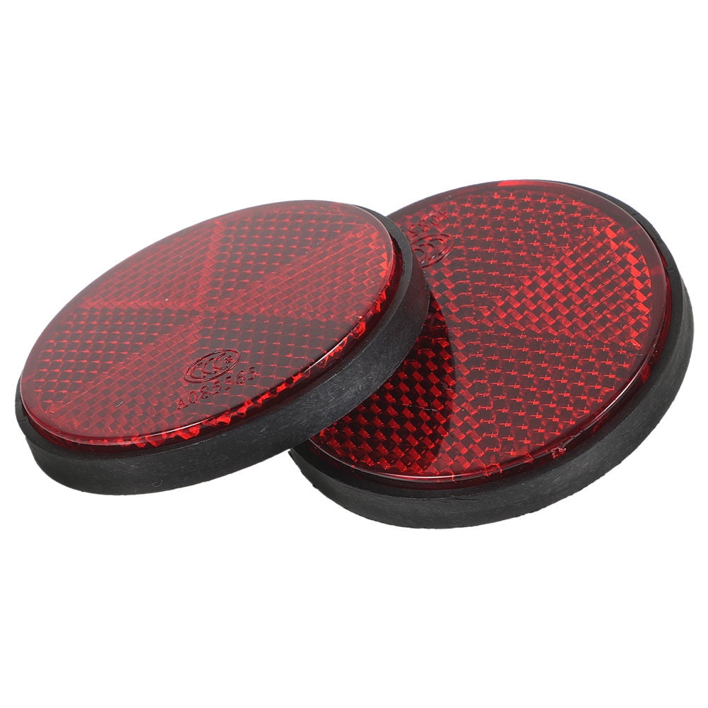 RENACLIPY 2Pcs Round Reflective Warning Bicycle Reflectors Red Safety ...