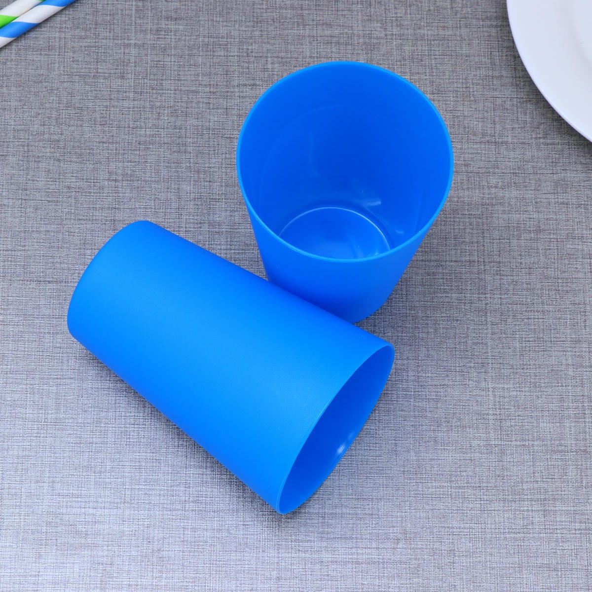 RENACLIPY 12Pcs Blue Plastic Cups Stackable for Home Restaurant and ...