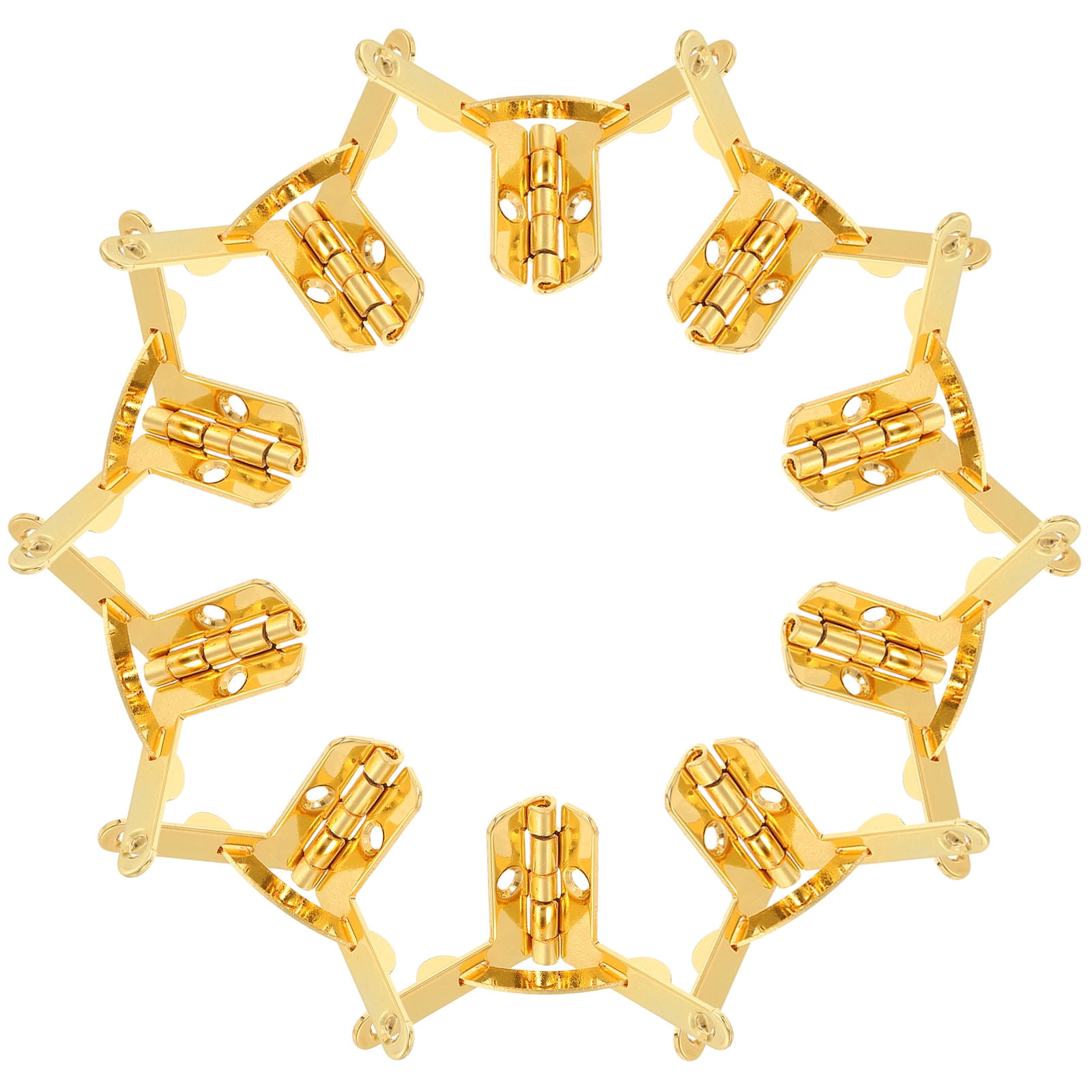 RENACLIPY Cabinet Hardware Hinges 10Set Golden Iron for Jewelry Box and ...