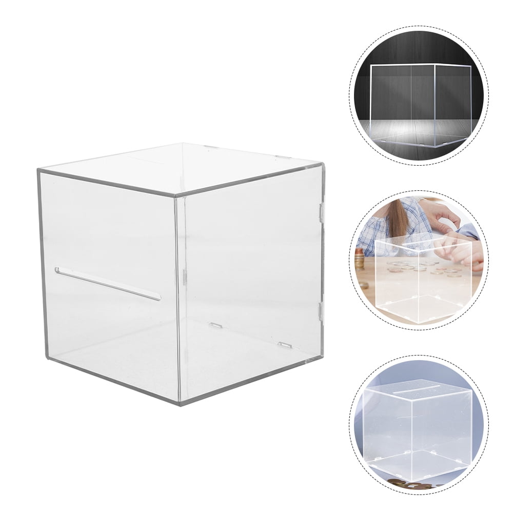 RENACLIPY Clear Acrylic Money Box Bank with Thickened Surface for ...