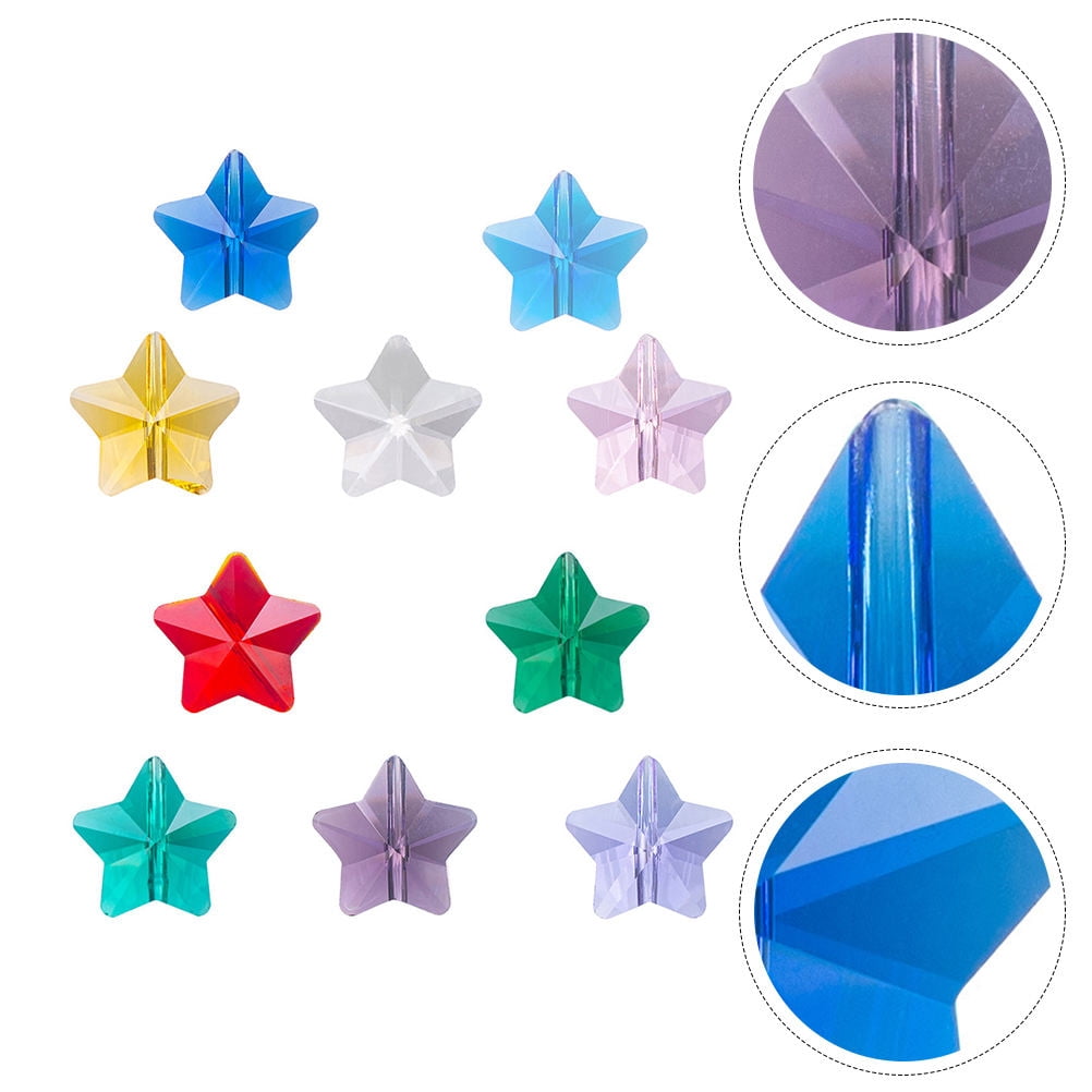 RENACLIPY Crystal Star Shaped Beads 100pcs Jewelry Making DIY Loose ...
