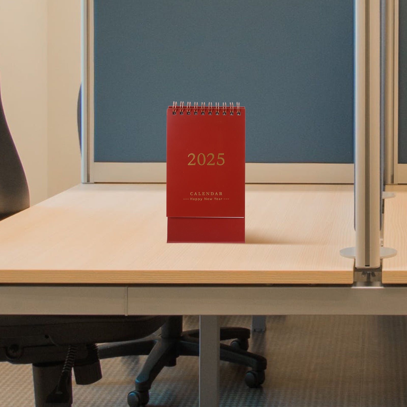 RENACLIPY Small Dark Red Desk Calendar with Double Wire Binding and ...