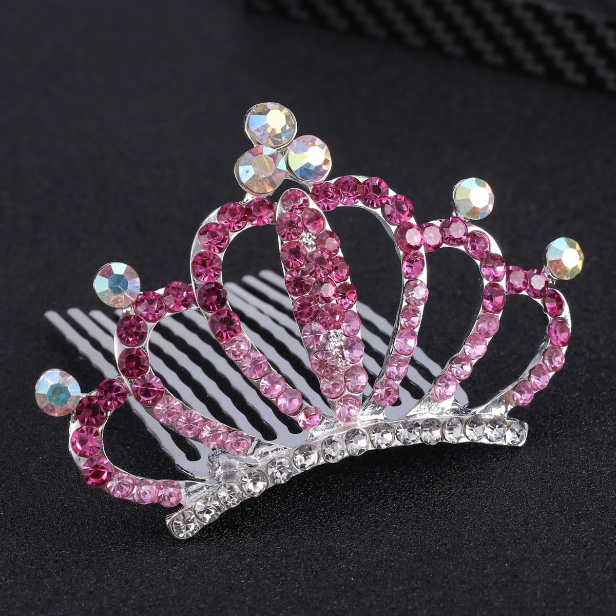 RENACLIPY Crown For Kids 1Pack Pink Crystal Tiara Headdress For Girls ...
