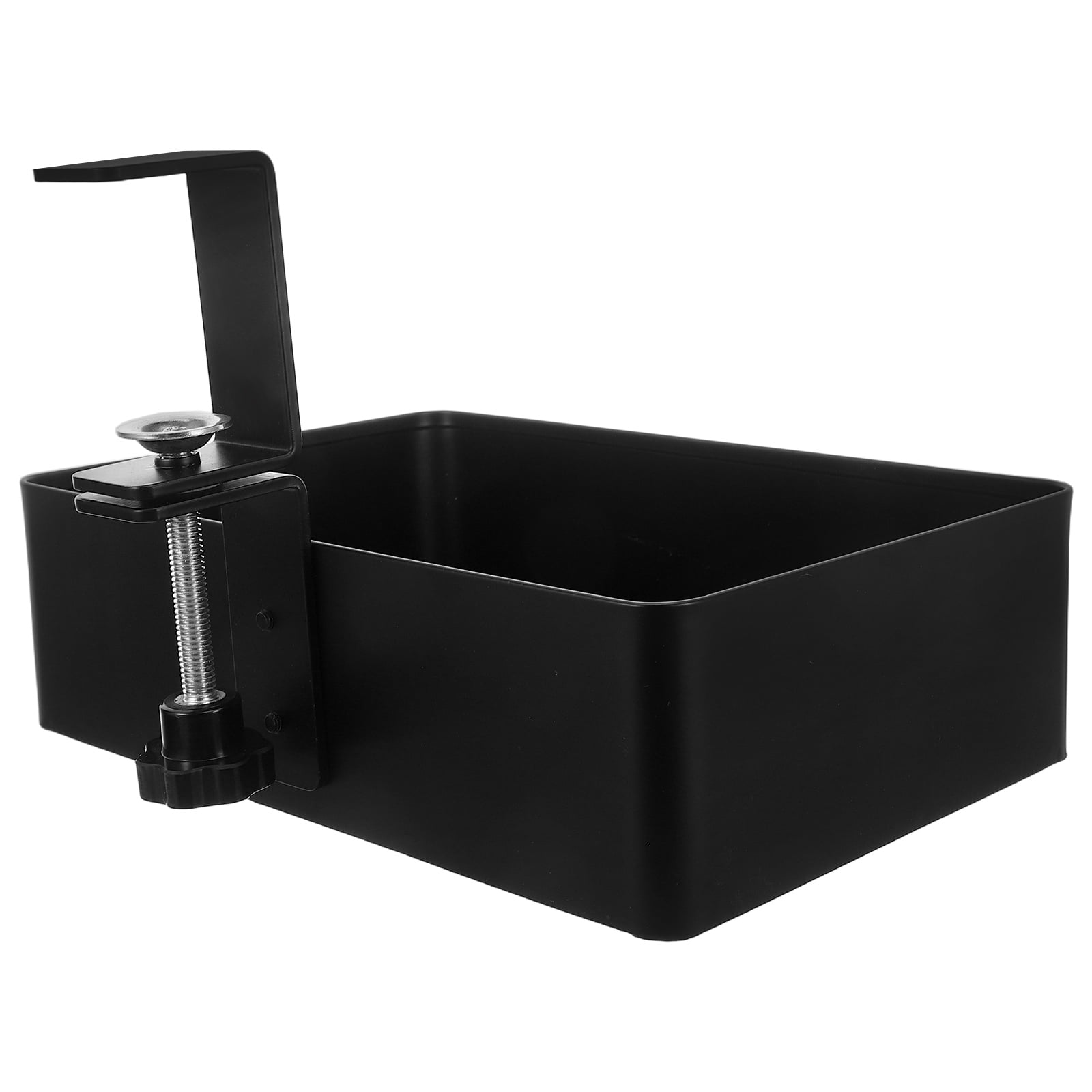 RENACLIPY Desk Side Storage Basket Black Iron Mesh Wire Container 1Set ...