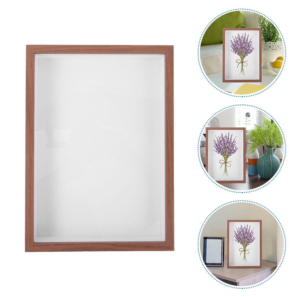 RENACLIPY Diy Flower Display Frames 22X17X3.5Cm Light Brown Walnut Wood ...