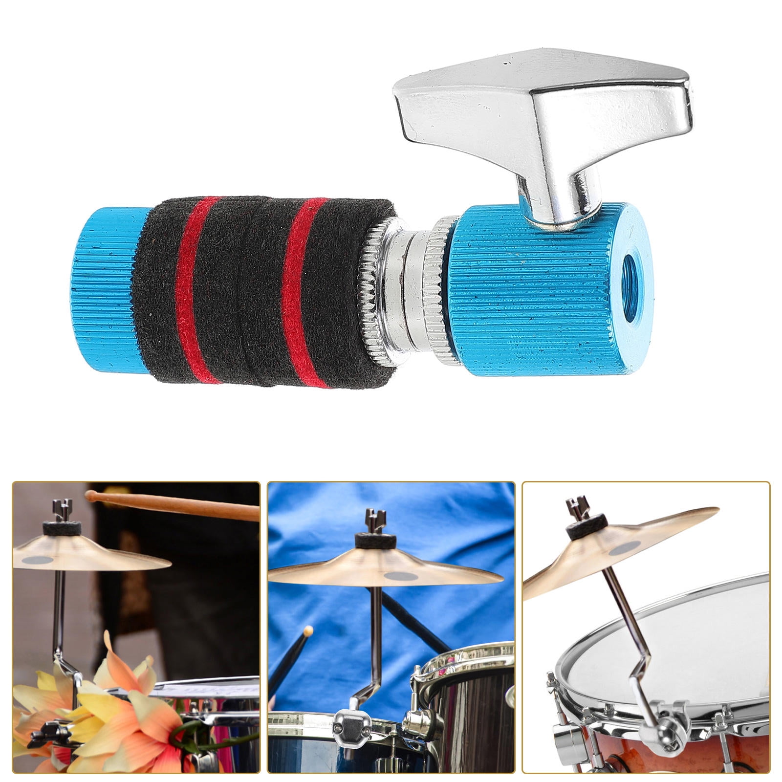RENACLIPY Drum Set Accessories 1Set Hi Hat Clutch Blue Felt Iron Metal ...