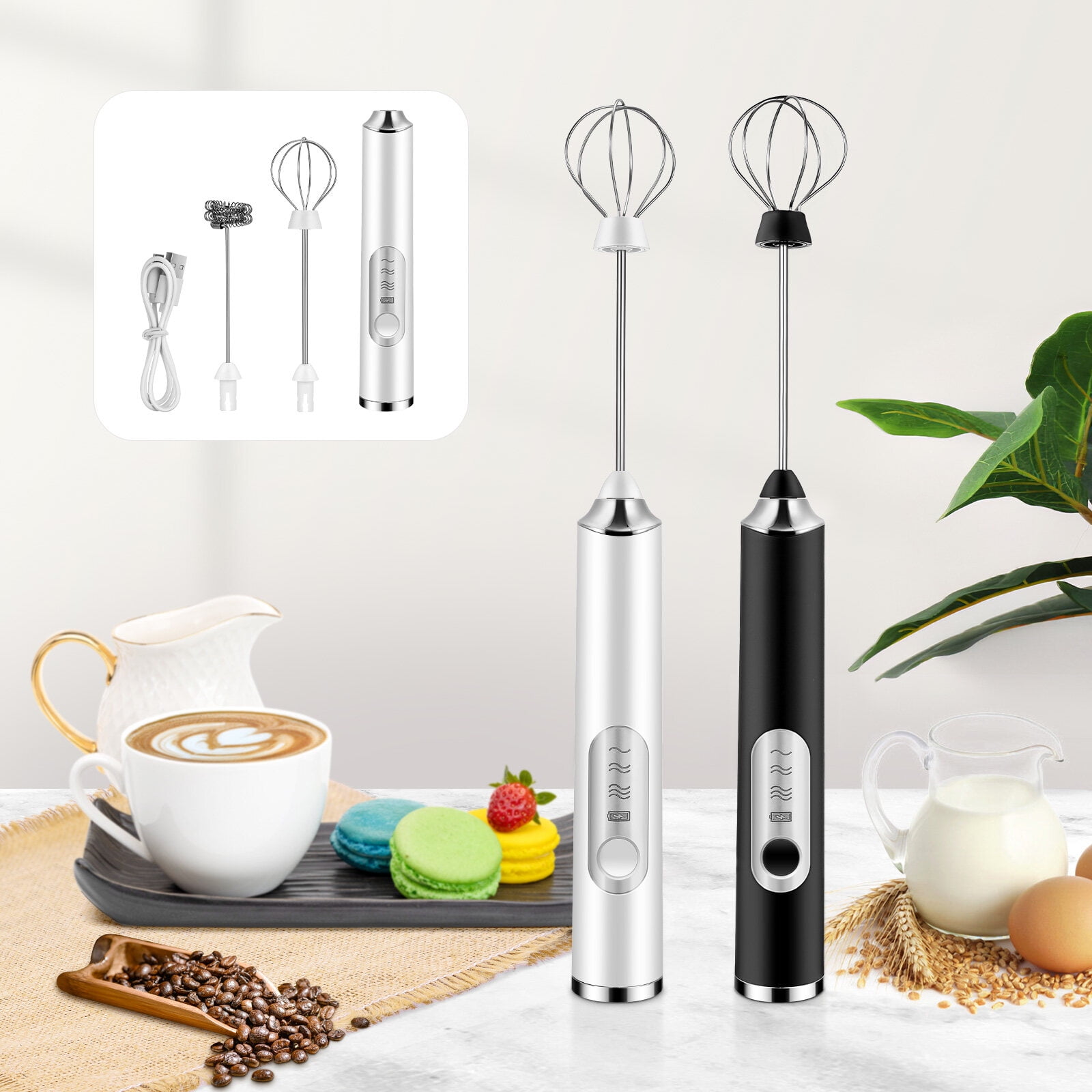 RENACLIPY Egg Whisk Electric Mixer 2 Whisk Heads 3 Gears Compact Design ...