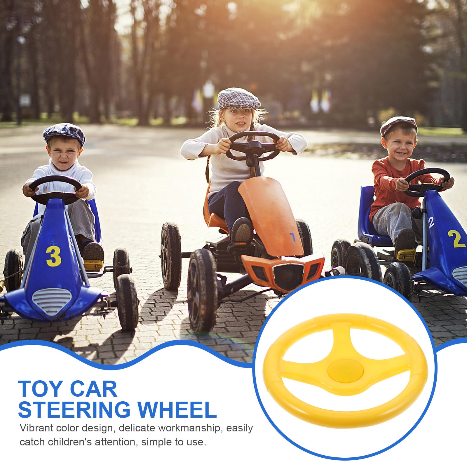 RENACLIPY Steering Wheel Kids Toy Replacement Plastic Round Accessory ...