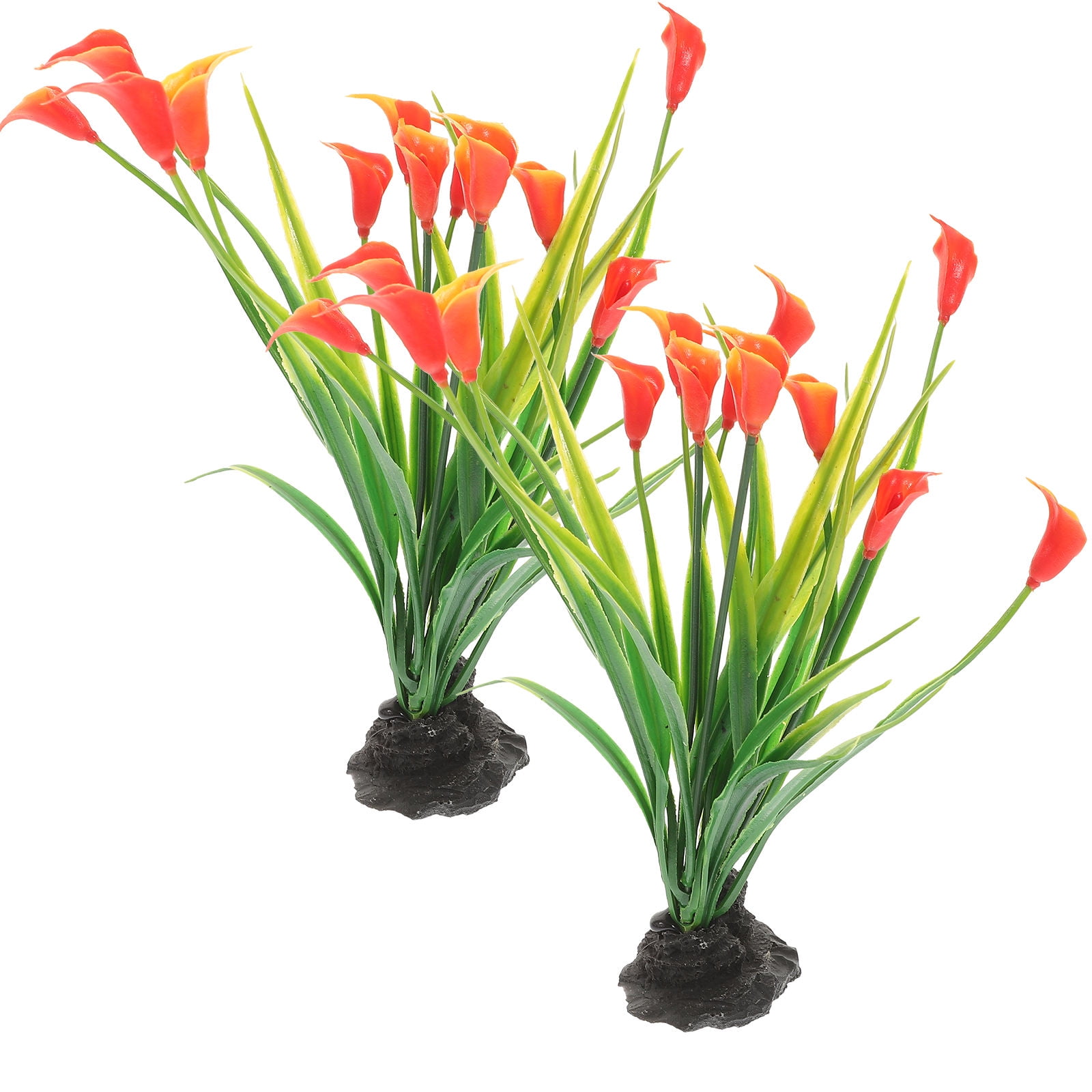 RENACLIPY Fish Tank Fake Aquatic Plant Assorted Color for Friends 2Pcs ...