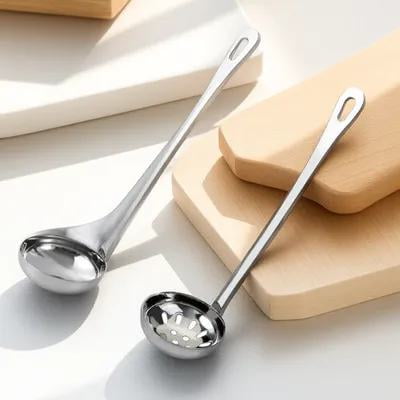 RENACLIPY Stainless Steel Hot Pot Serving Spoon, Silver, Extended ...