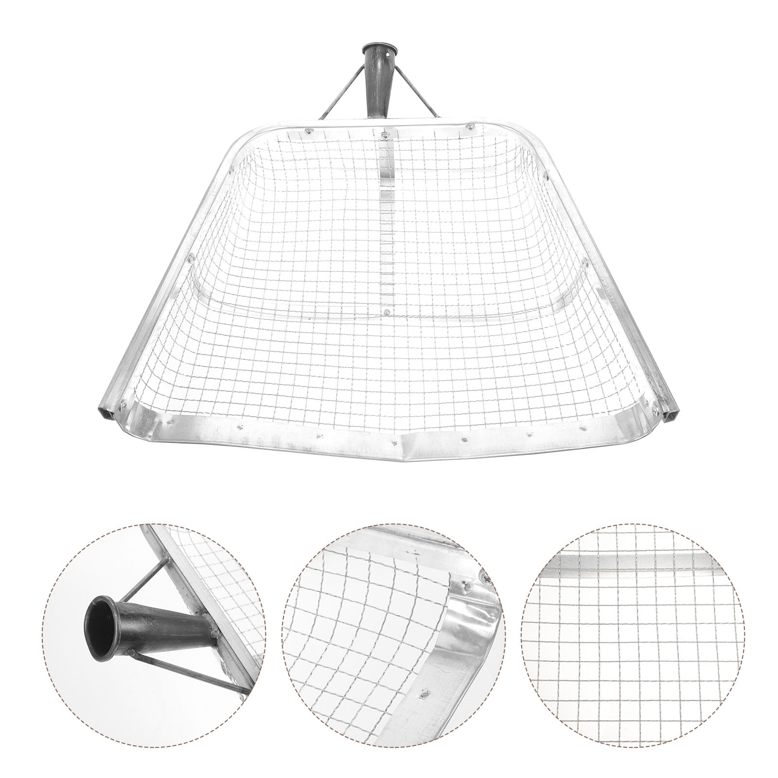 RENACLIPY Corn Shovel Silver Iron Sifting Shovel for Garden Soil Sieve ...