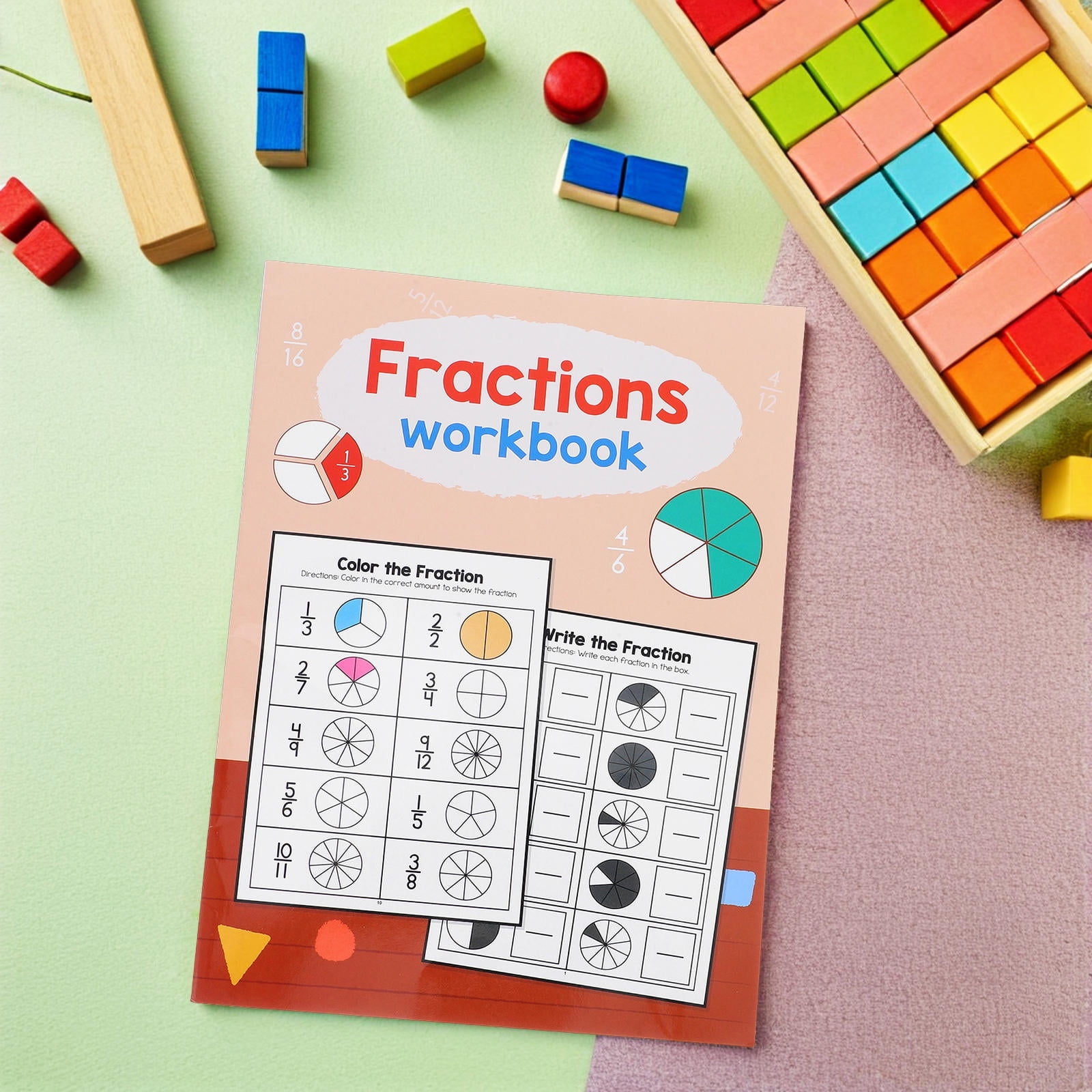 RENACLIPY Fraction Circles Teaching Math Workbook Paper Multi 1 Set ...