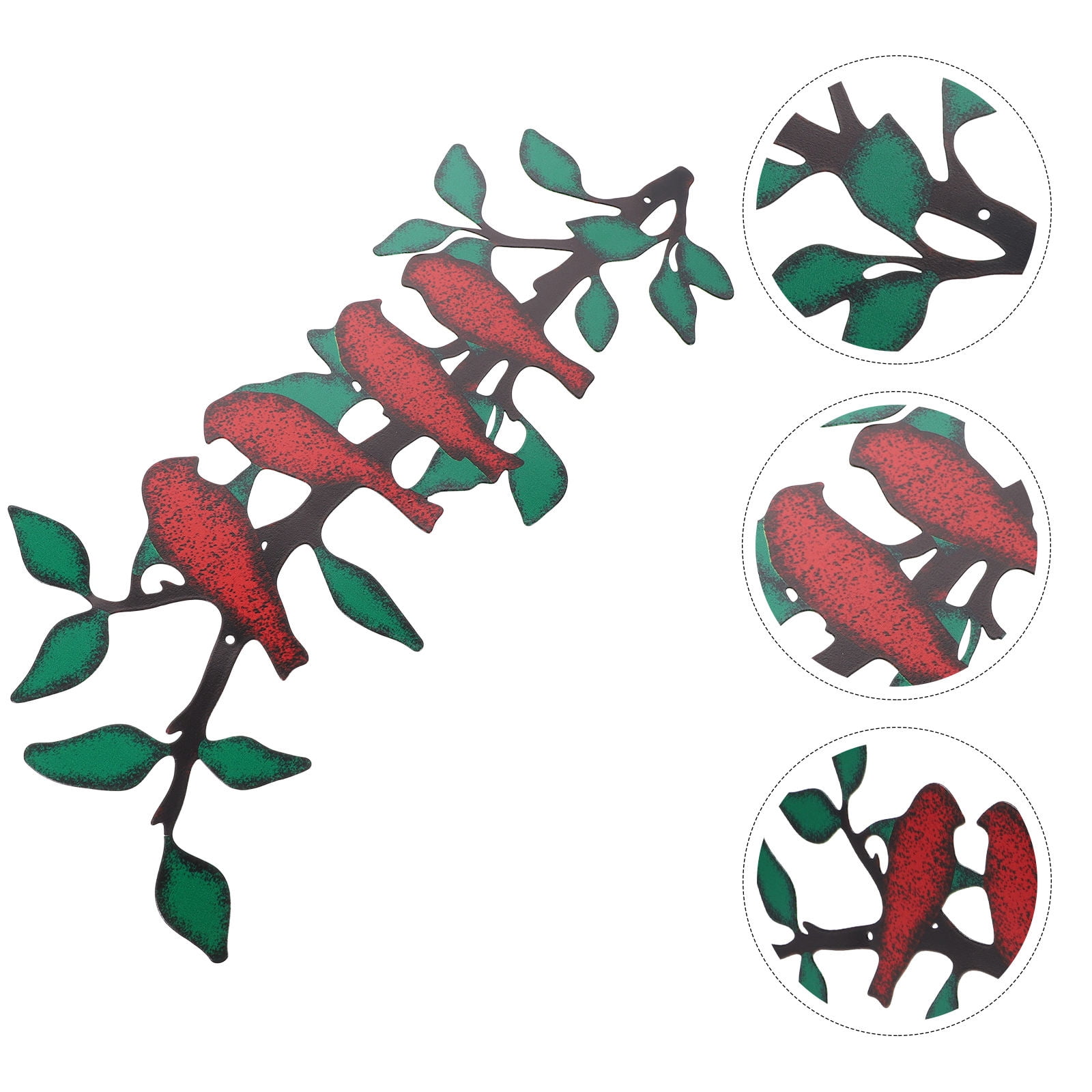 RENACLIPY Iron Birds on Branch Wall Decor Red Hanging Ornament for ...