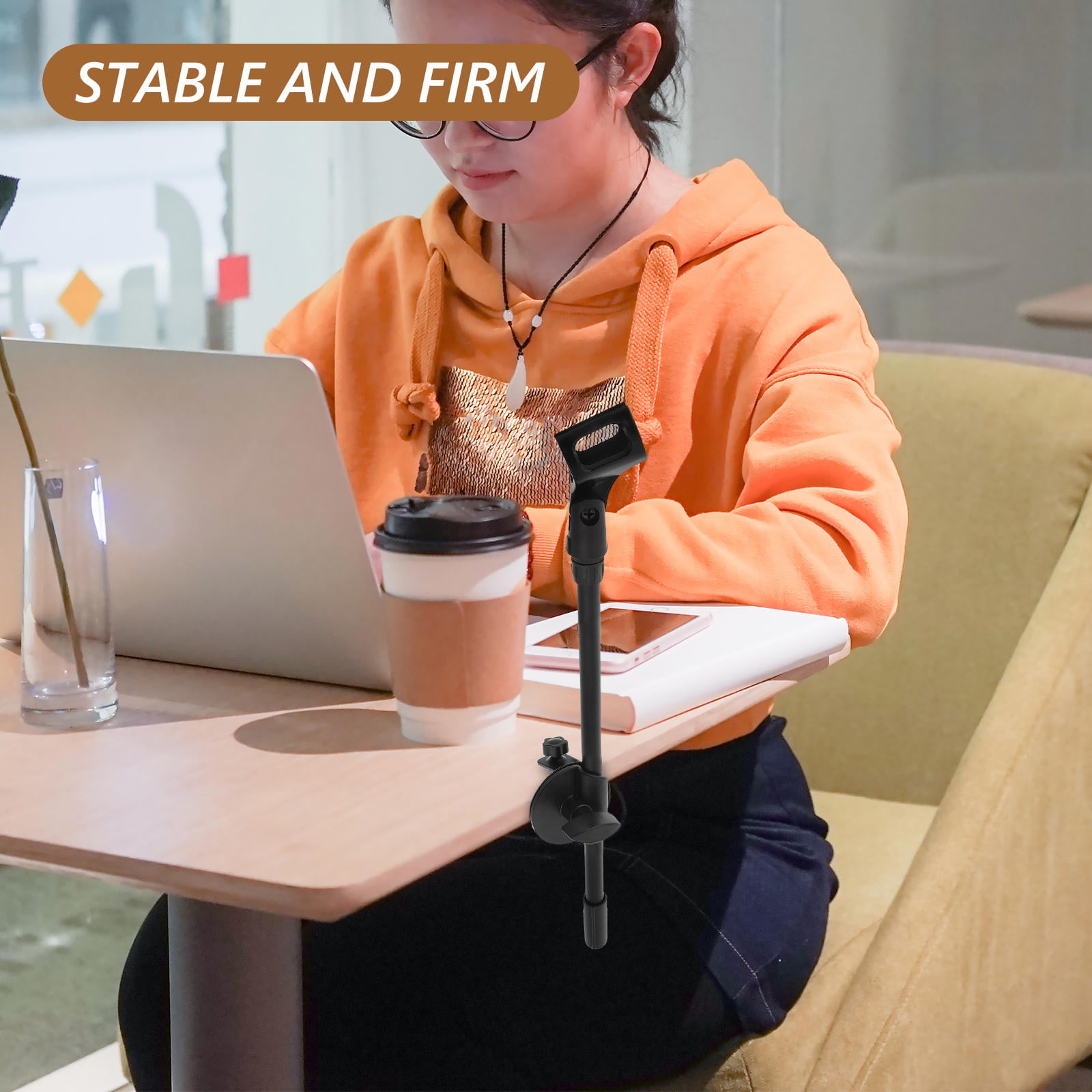 RENACLIPY Lightweight Microphone Stand with Sturdy Black Plastic and ...