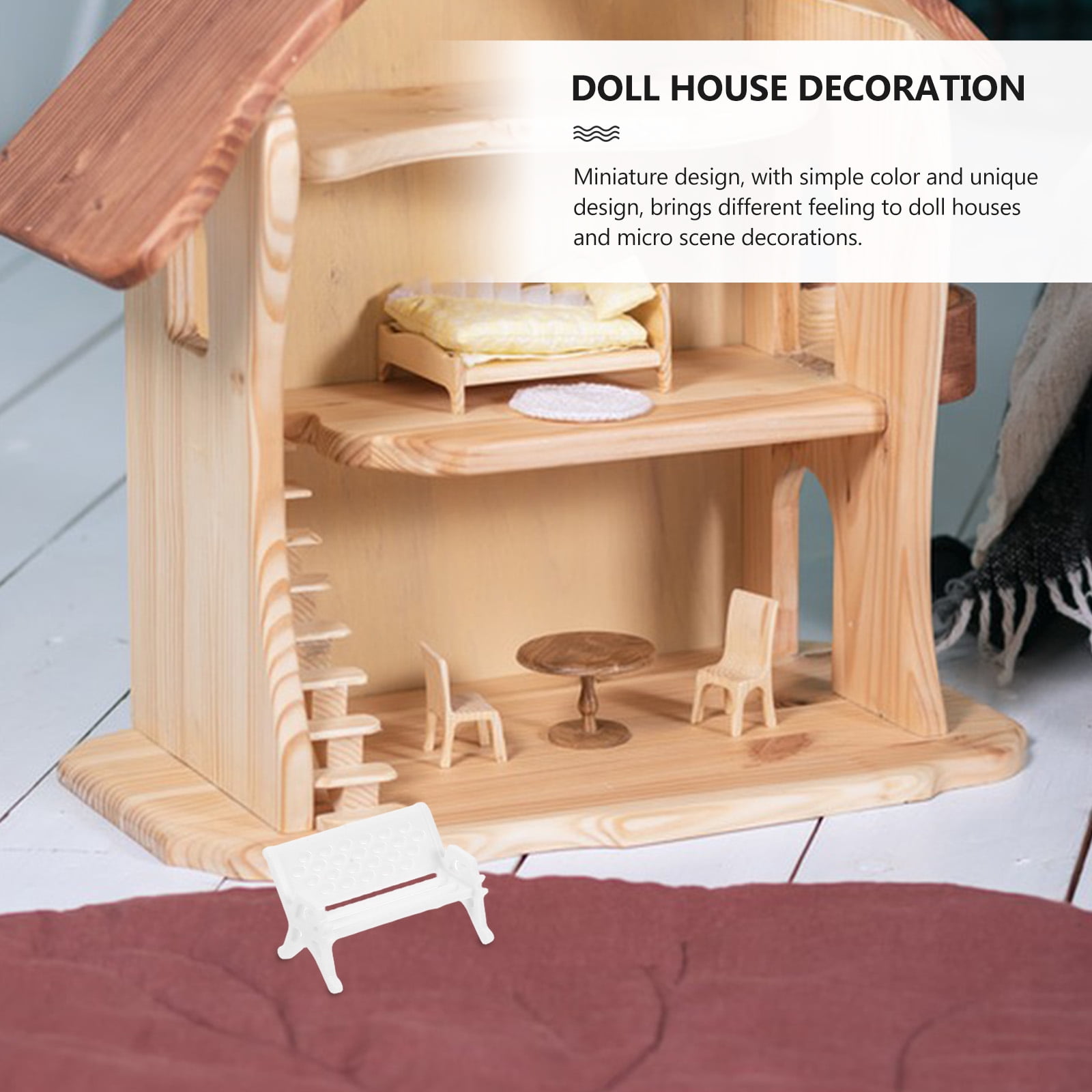RENACLIPY Mini House Bench Model 15Pack for Doll House Accessories in ...
