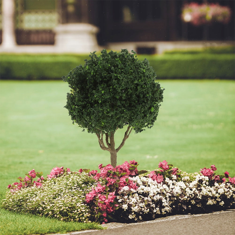 RENACLIPY Small Plastic Trees Compact Green Model for Landscape ...