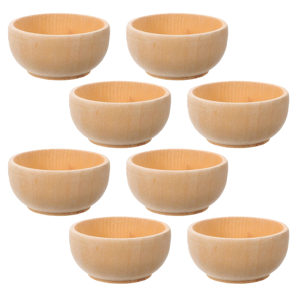 RENACLIPY Mini Wooden Bowl 8Pcs Small Unfinished Wood Bowl Diy ...